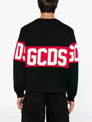 Gcds Logo Print Crewneck Sweatshirt - Black