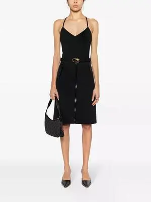 Gucci High-waisted Wool Blend Skirt With Buckle Detail