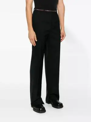 Gucci Selvedge-detail Wool Trousers - Black