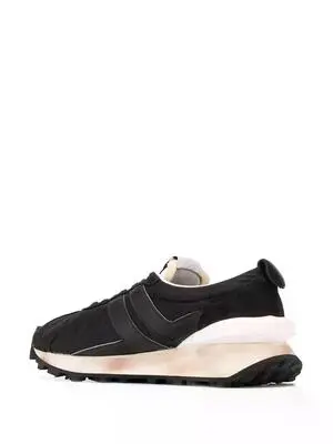 LANVIN Paneled Leather And Calfskin Sneakers - Black