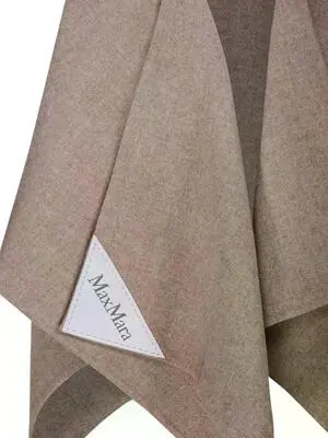 Max Mara Logo-patch Asymmetric Cape - Neutrals