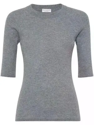 Brunello Cucinelli Ribbed Speckle-knit Top