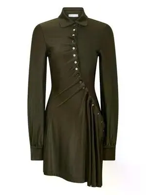 Rabanne Button-embellished Draped Dress - Green