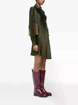 Rabanne Button-embellished Draped Dress - Green