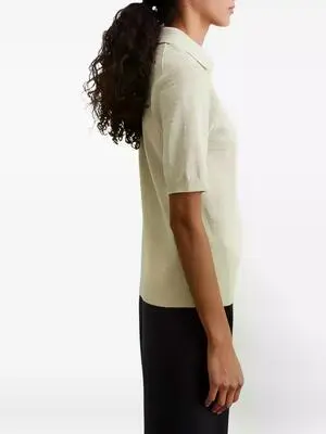 Marc O'polo Ribbed Knit Polo Shirt With Lace Detailing