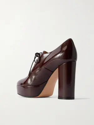 GIANVITO ROSSI Patent Leather Platform Oxford Pumps