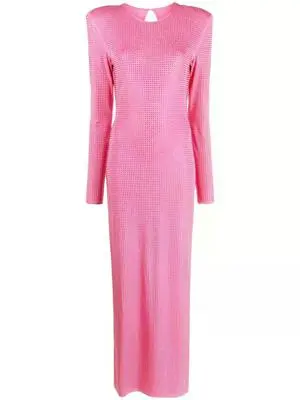 ROTATE BY BIRGER CHRISTENSEN Crystal-embellished Open-back Gown - Pink