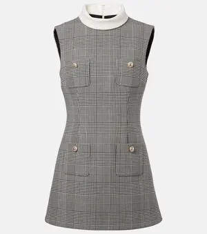 SELF-PORTRAIT Prince Of Wales Check Minidress - Grey