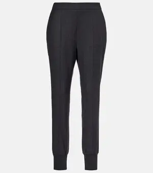 Stella McCartney Mid-rise Wool Tapered Sweatpants - Grey