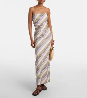 Faithfull The Brand Antibes Striped Cotton And Linen Top