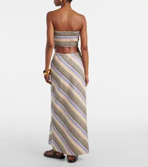 Faithfull The Brand Antibes Striped Cotton And Linen Top
