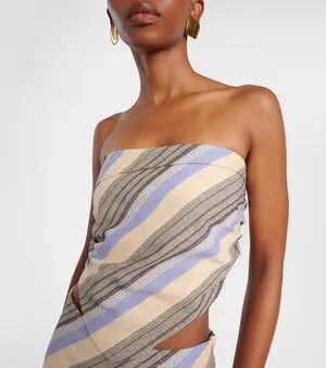 Faithfull The Brand Antibes Striped Cotton And Linen Top
