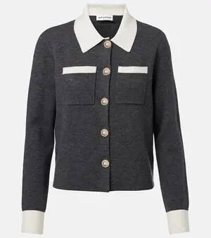 SELF-PORTRAIT Wool-blend Cardigan - Grey