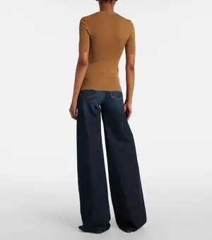 Khaite Celina Ribbed-knit Wool-blend Top - Brown