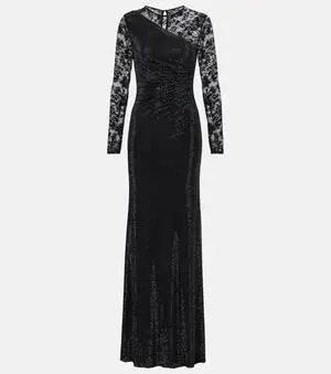 SELF-PORTRAIT Rhinestone Lace-trimmed Gown