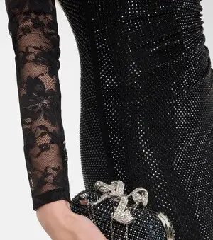 SELF-PORTRAIT Rhinestone Lace-trimmed Gown