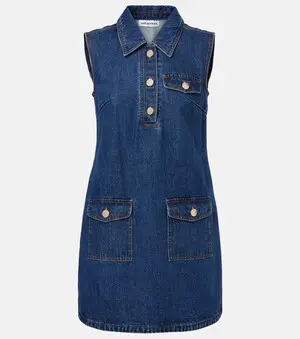 SELF-PORTRAIT Denim Mini Dress - Blue