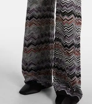 Missoni Zigzag Knitted Wide-leg Trousers