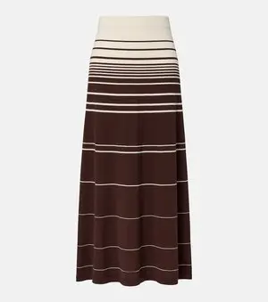 Faithfull The Brand Accordion Striped Cotton-blend Maxi Skirt