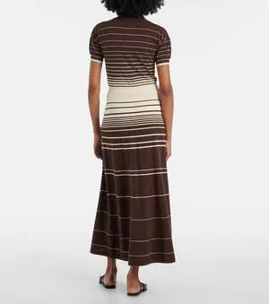 Faithfull The Brand Accordion Striped Cotton-blend Maxi Skirt