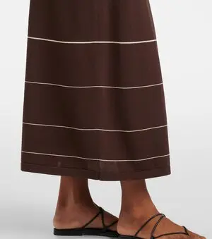 Faithfull The Brand Accordion Striped Cotton-blend Maxi Skirt
