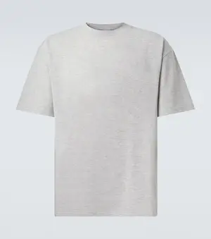 Saint Laurent Cassandre Cotton-blend T-shirt - Grey