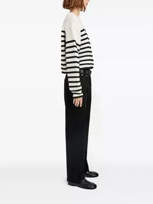 Proenza Schouler White Label Striped Cropped Sweater - White