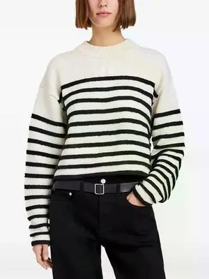 Proenza Schouler White Label Striped Cropped Sweater - White