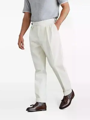 Brunello Cucinelli Tapered Trousers With Pressed Crease - White