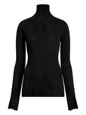 Proenza Schouler High Neck Long Sleeve Top - Black