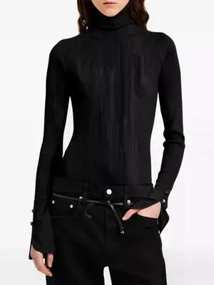 Proenza Schouler High Neck Long Sleeve Top - Black