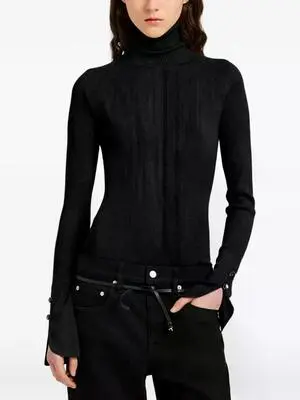 Proenza Schouler High Neck Long Sleeve Top - Black