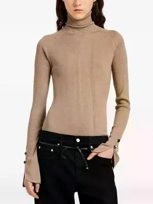 Proenza Schouler Taupe Long Sleeve Buttoned Cuff Top - Neutrals