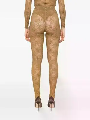Alex Perry Lace Floral High Waist Tights - Green