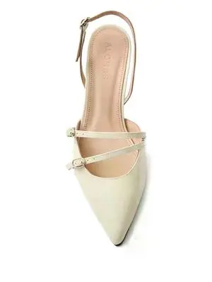 ALOHAS Joelle Buckle-detail Pointed-toe Pumps - Neutrals