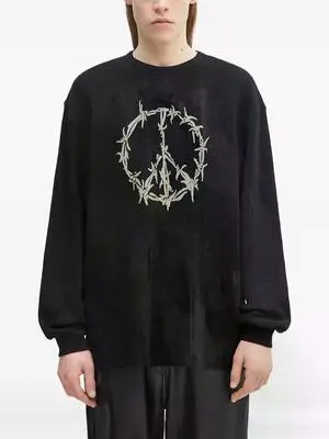 Aries Waffle-knit Long-sleeve T-shirt - Black