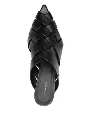 ANINE BING 55mm Eve Woven Leather Mules