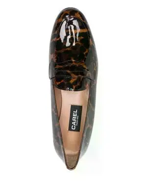 CAREL 2100 Leopard-print Patent Leather Penny Loafers