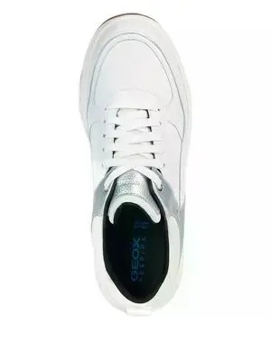 Geox Spherica 4x4 Leather Sneakers With Metallic Panelling