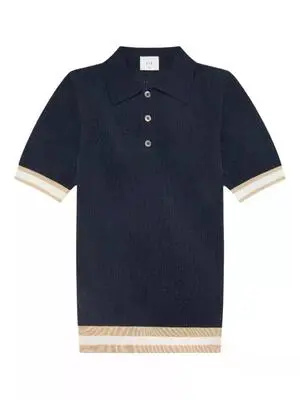 CHE Ribbed-knit Polo Shirt - Blue