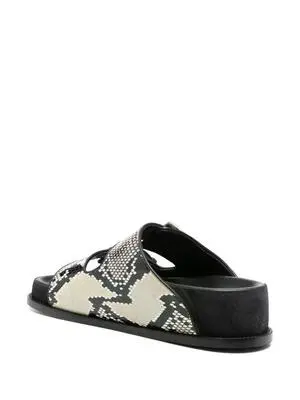 Paris Texas Snakeskin Buckled Sandals