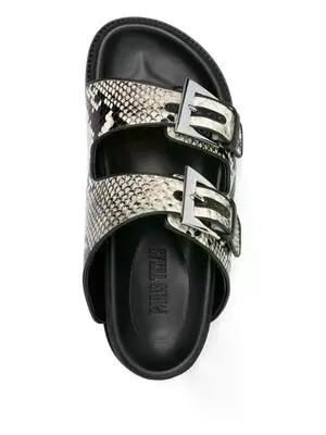 Paris Texas Snakeskin Buckled Sandals