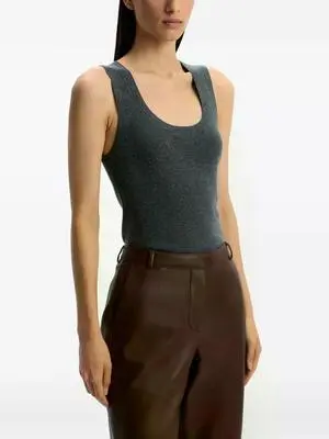 12 STOREEZ Ribbed Scoop Neck Tank Top