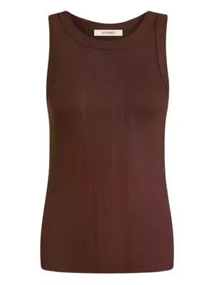 12 STOREEZ Ribbed Sleeveless Tank Top - Brown