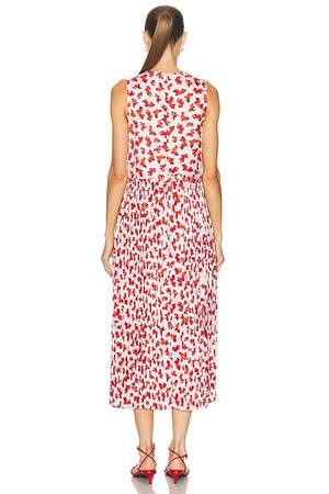 JIL SANDER Printed Taffeta Midi Dress