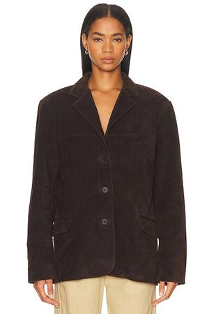 Staud Corrine Leather Jacket - Espresso