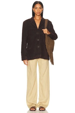 Staud Corrine Suede Leather Jacket
