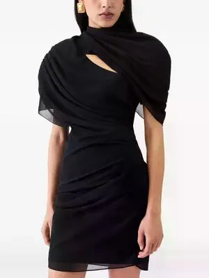 Jacquemus The Castagna Draped Mini Dress - Black