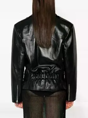 Alessandra Rich Leather Biker Jacket