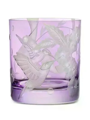ARTEL Flights Of Fantasy Hummingbird Floral Glass - Purple